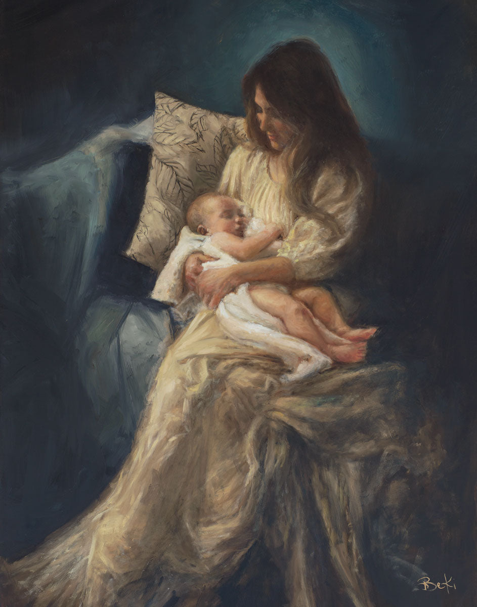 Little Lamb by Beki Tobiasson mother in cream dress holding baby in ...