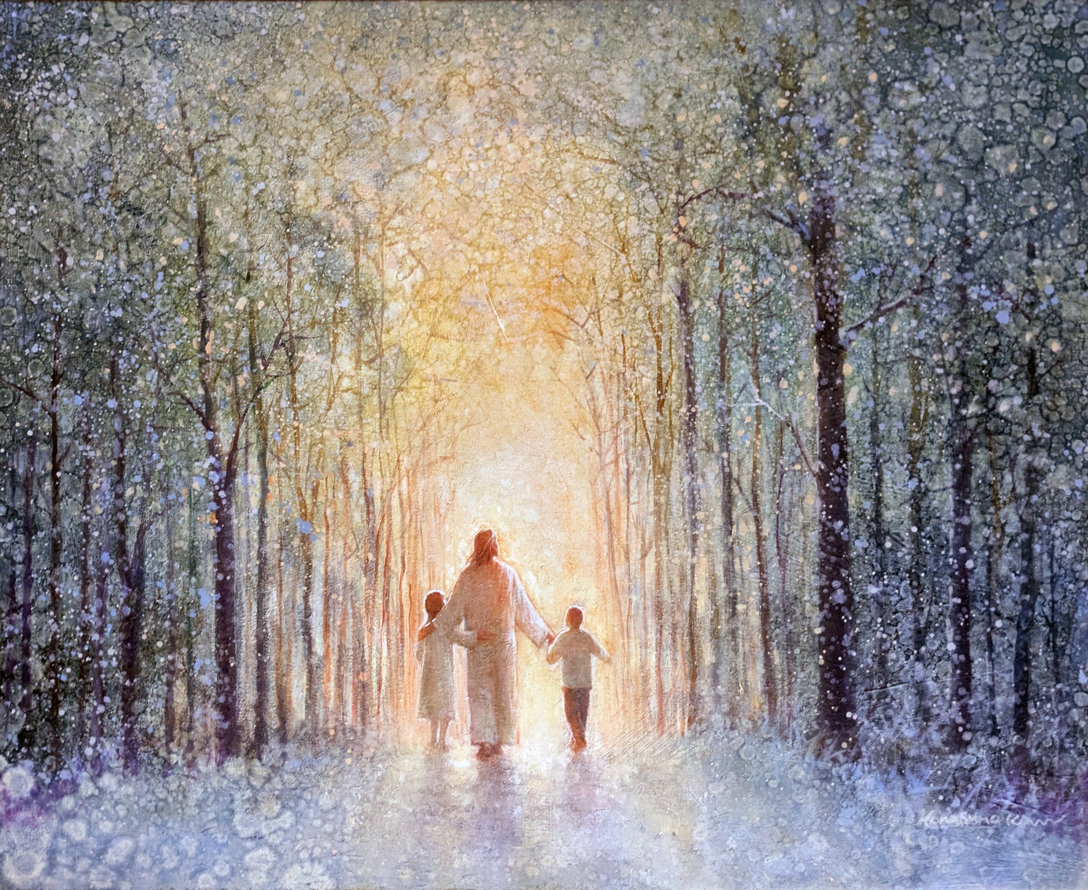 Teach Me Thy Paths by Yongsung Kim A portrait of Jesus Christ walking ...