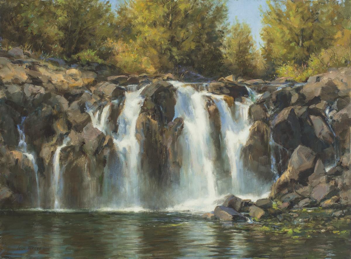 Turbulent Beauty by Leon Parson Gentle waterfall over brown rocks with ...